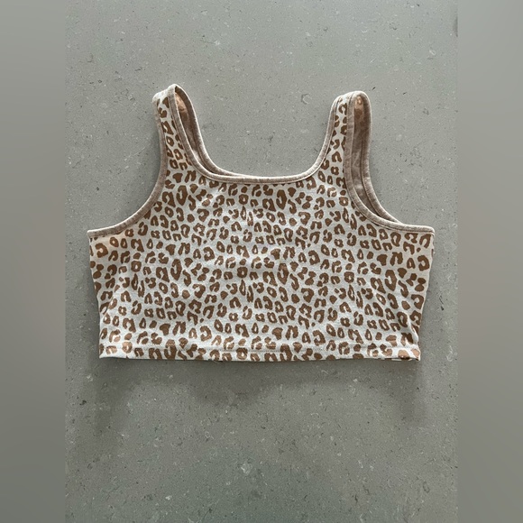 Tops | Leopard Print Cropped Tank | Poshmark